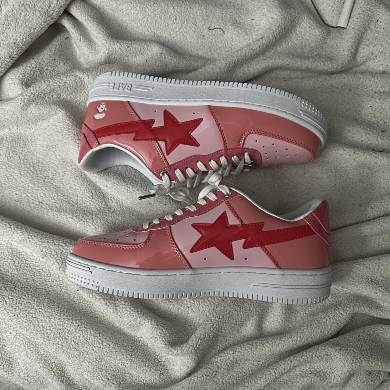 pink bapestas no box used one time size 11 dm... - Depop