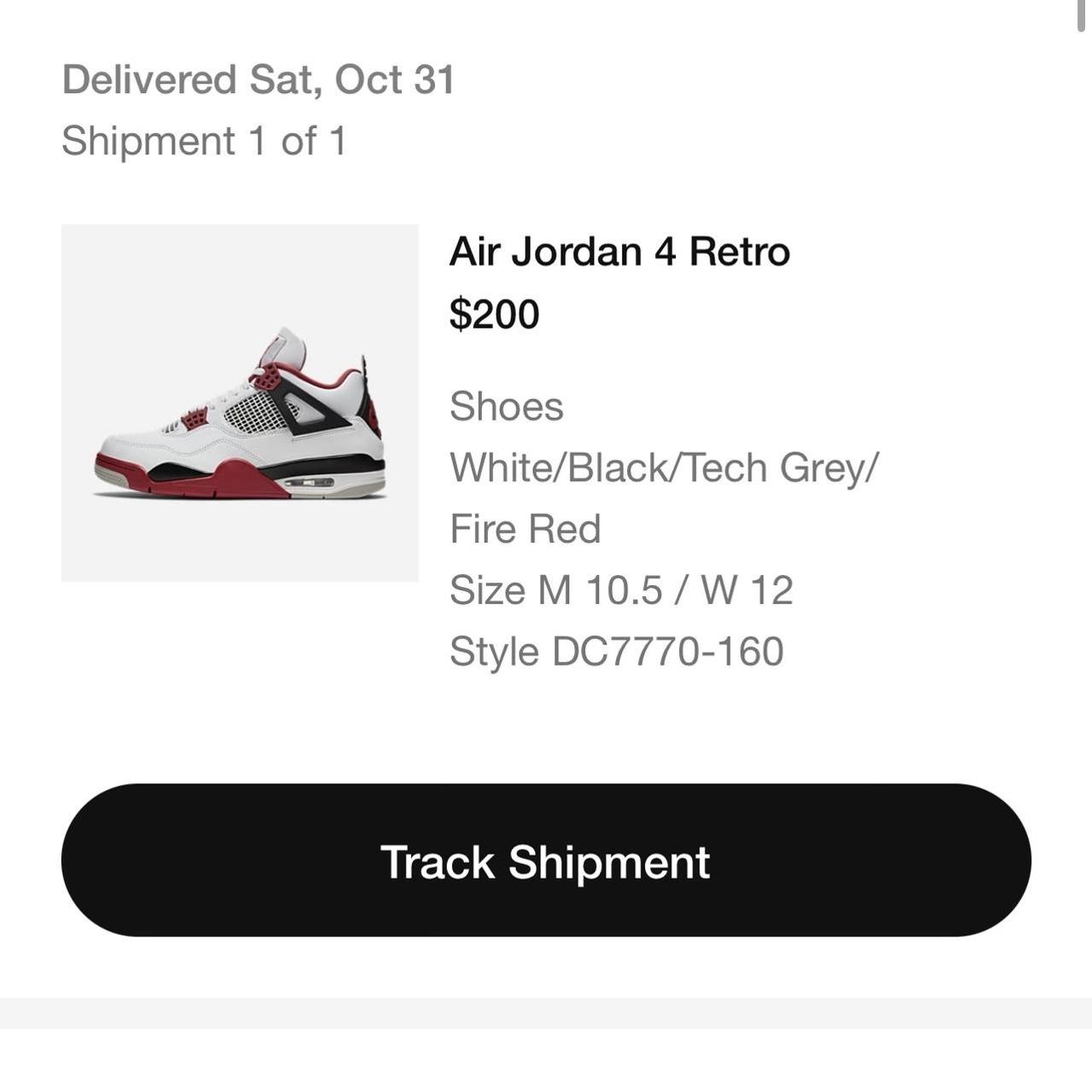 Air Jordan 4 fire red Size 10.5 2020 release... - Depop