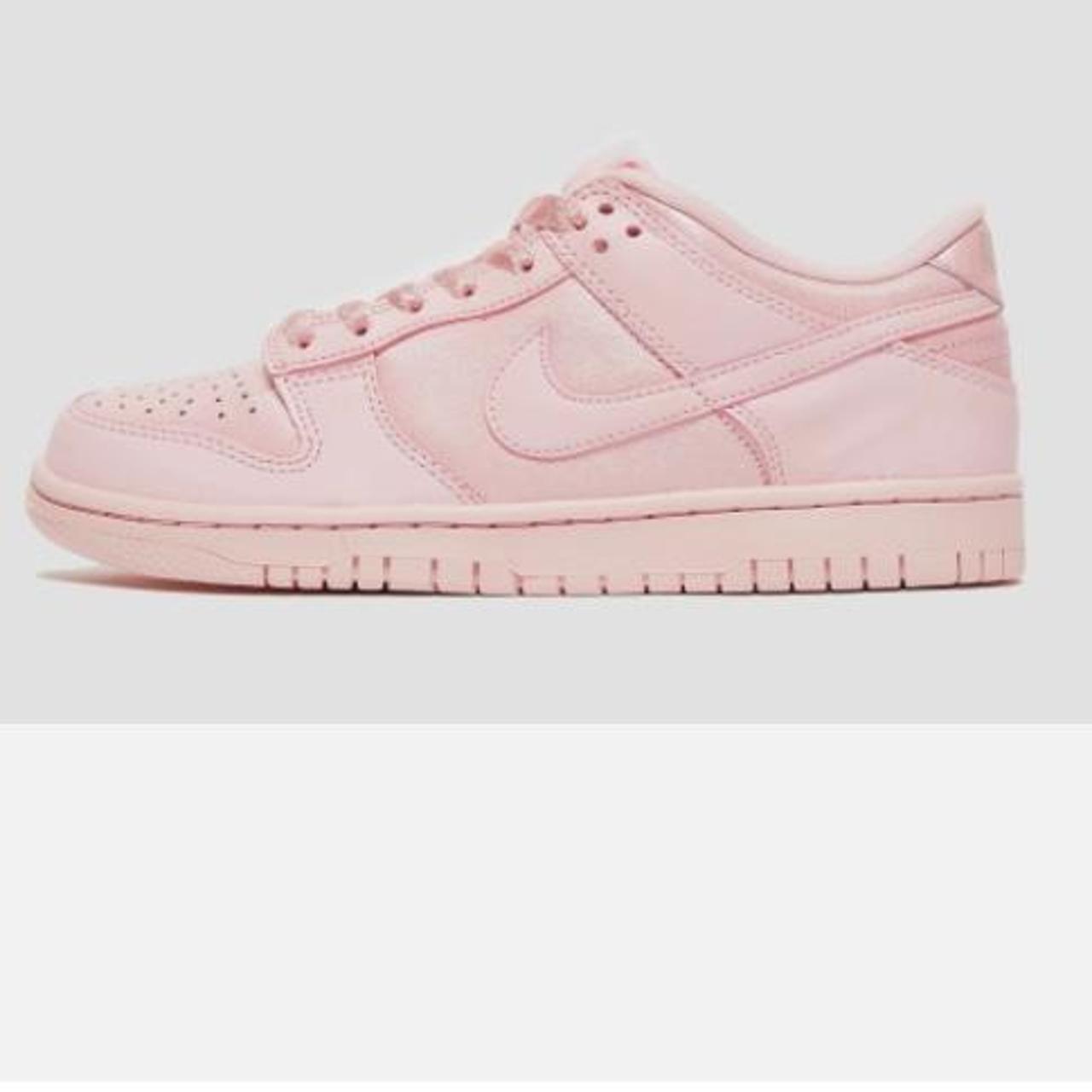 Nike pink all dunks worn once size 4 Jordan’s - Depop