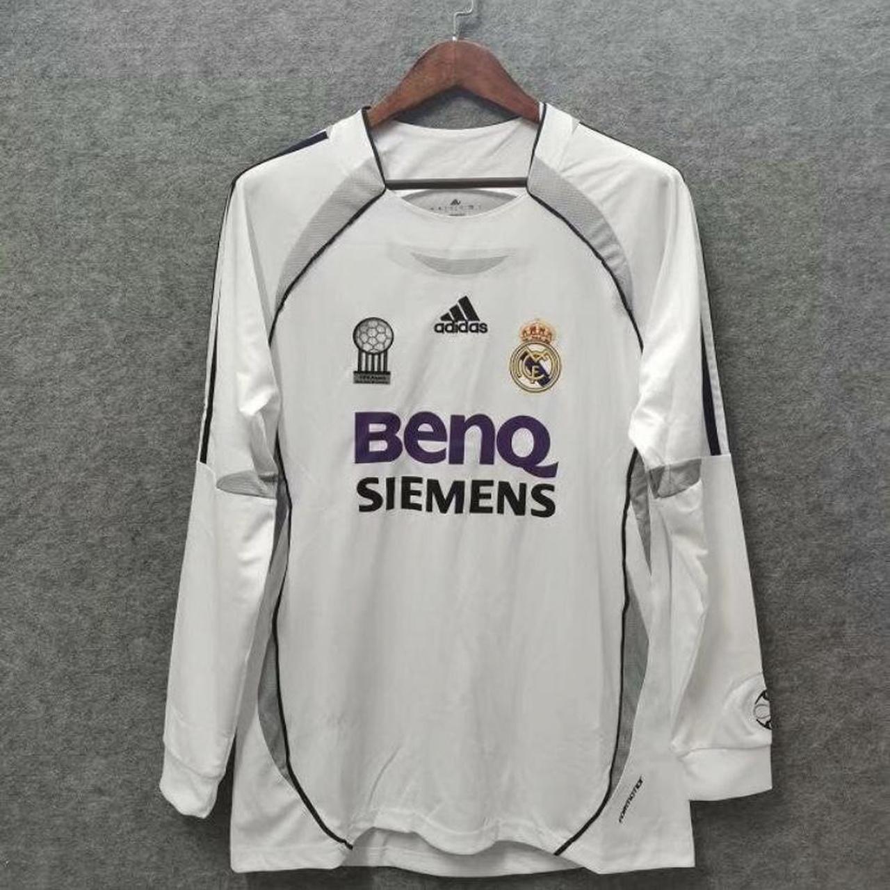Real Madrid Home 06/07 Longsleeve Retro Kit (Message... - Depop