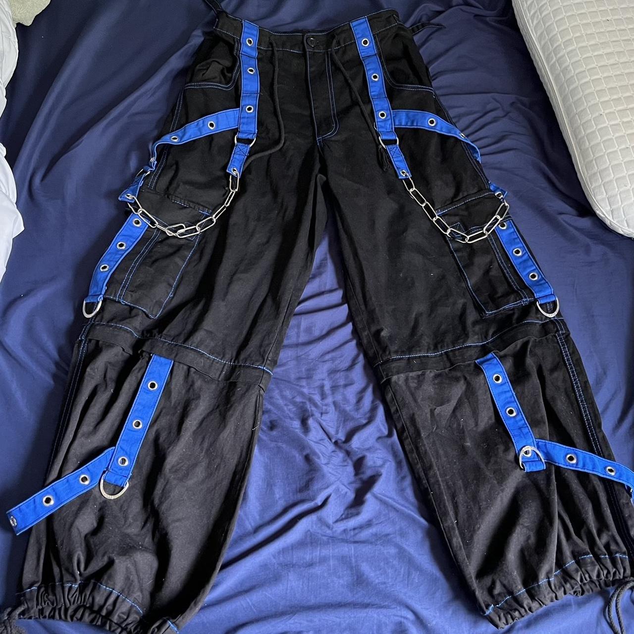 Tripp NYC Men's Black and Blue Trousers | Depop