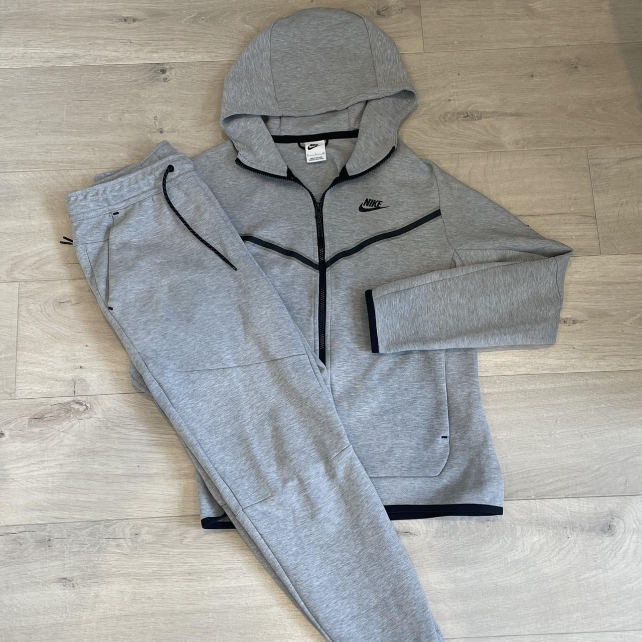 Grey Nike tech fleece tracksuit Worn twice Perfect... - Depop