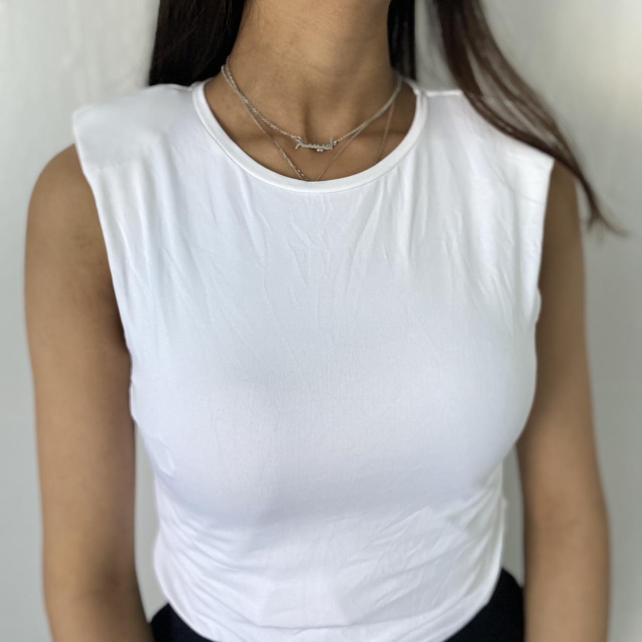 Threadbare White Sleeveless Top Depop