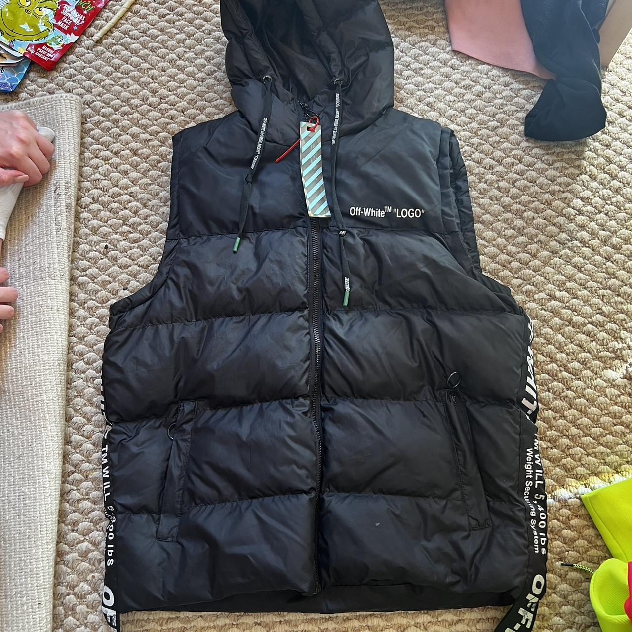 Over sized OFF-WHITE gillet good condition Only worn... - Depop