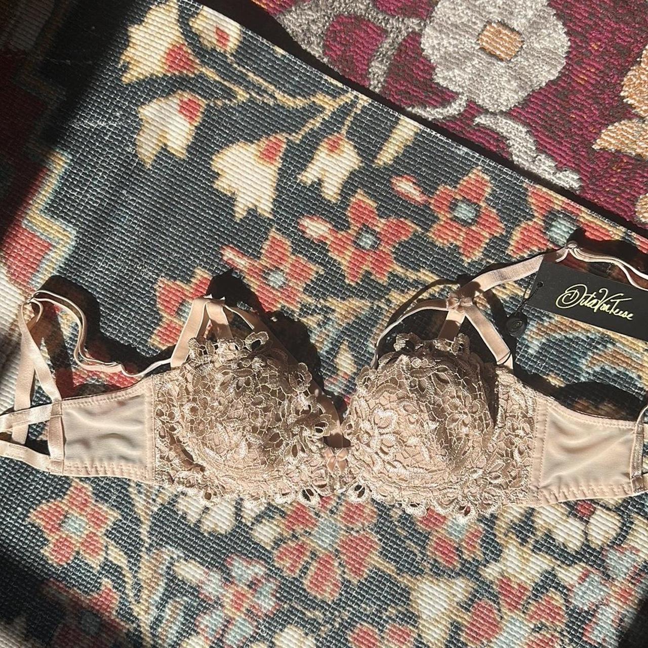 dita von teese dahlia cage bra creme caramel 30... - Depop