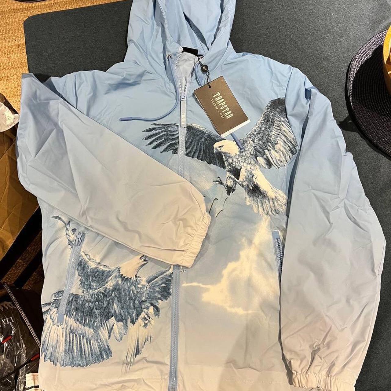 Trapstar Men's Blue and White Coat | Depop