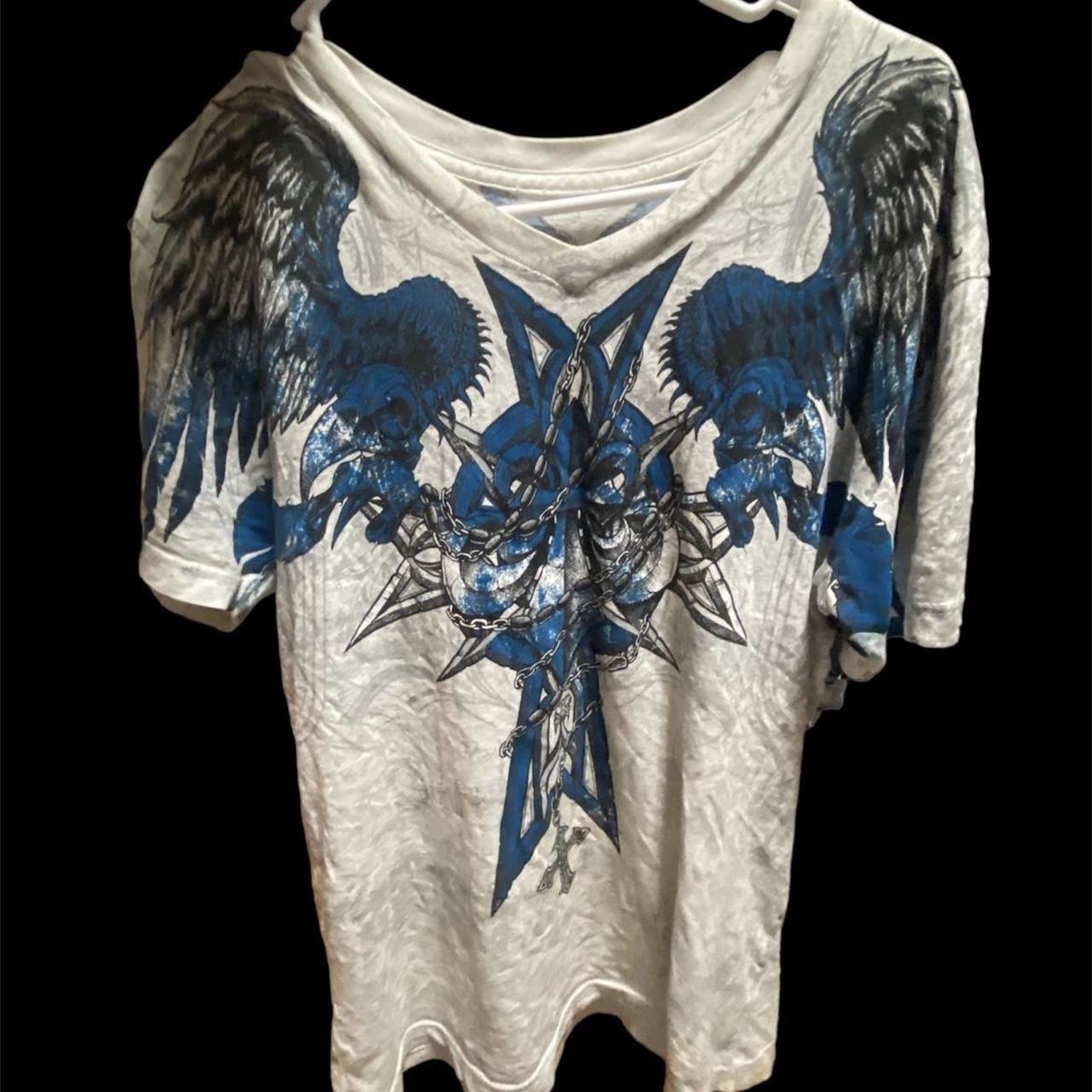 Affliction shirt #sematary #y2k #afflicfion #emo... - Depop