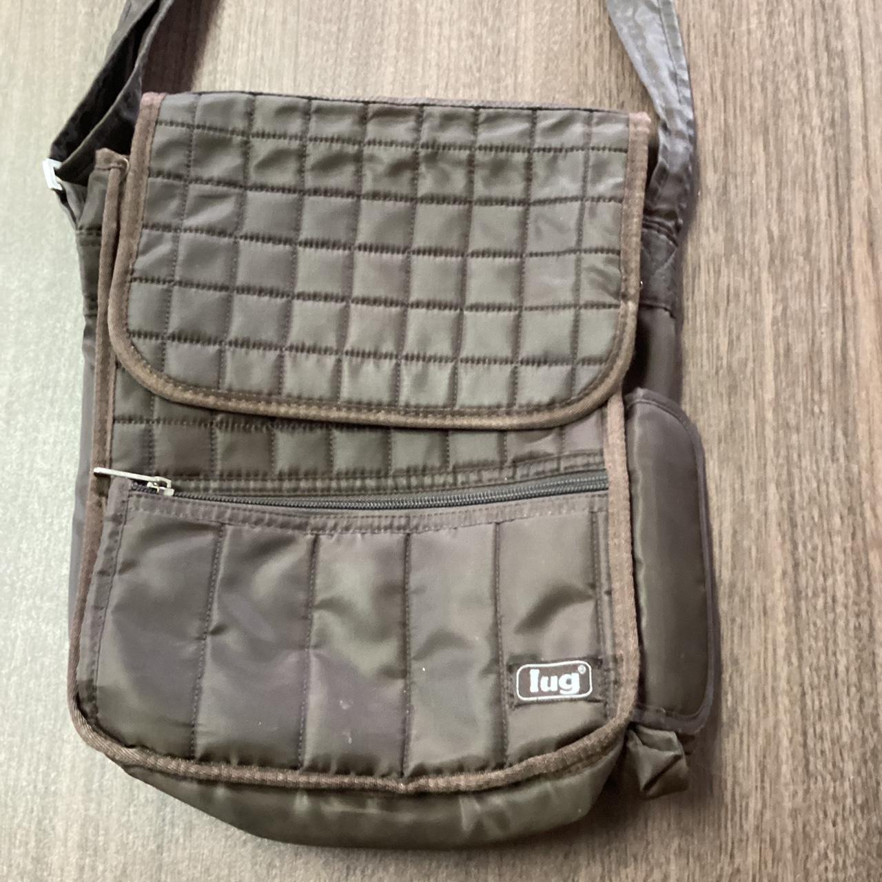 Lug Brown Large Slim Quilted Crossbody Bag Purse... - Depop