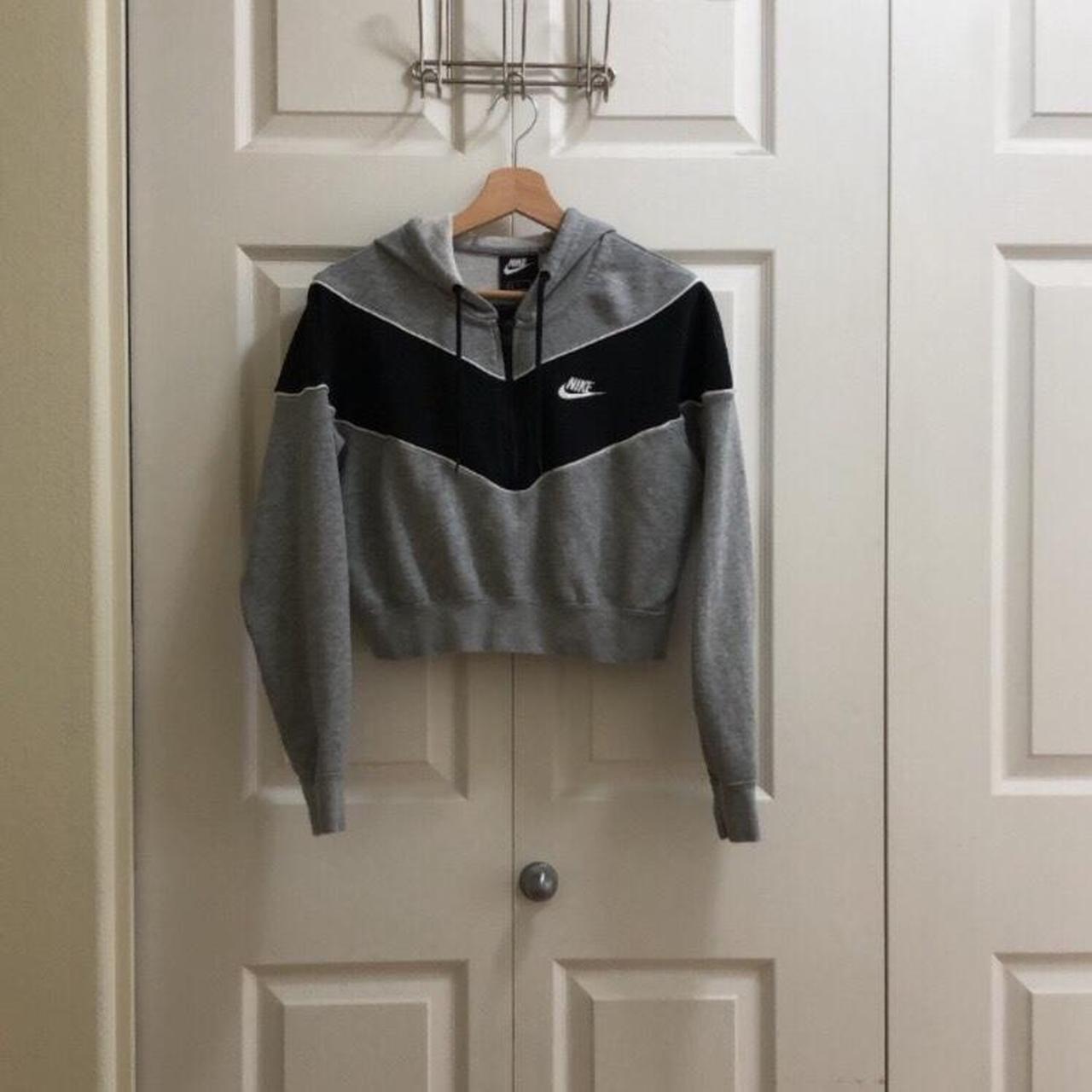 Nike Women’s Gray Sportswear Heritage Half Zip Up... - Depop