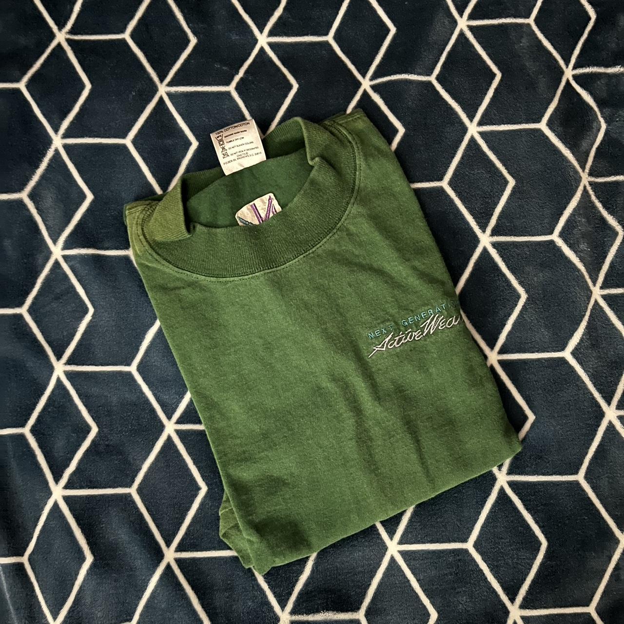 Vintage long sleeve ♻️ green color faded on the right... - Depop