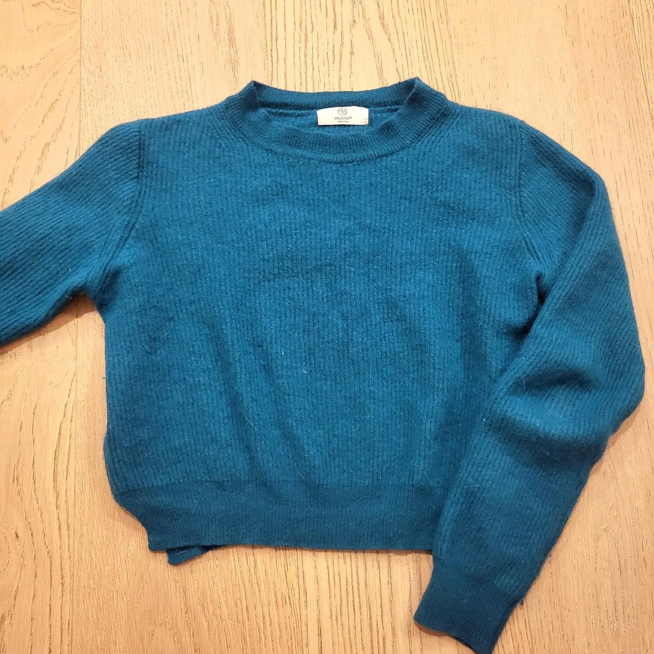 Crop knit jumper Material: angora wool 20% wool... - Depop