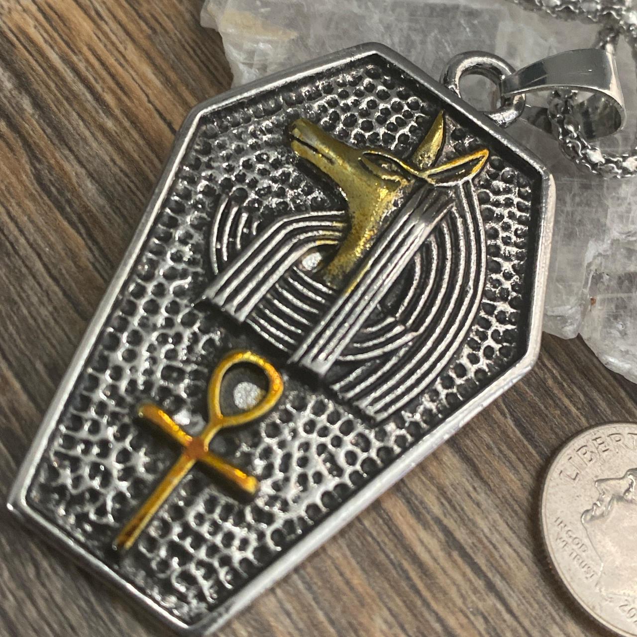 Silver Pewter Gold Egyptian Goth Ankh Eye of Horus... | Depop
