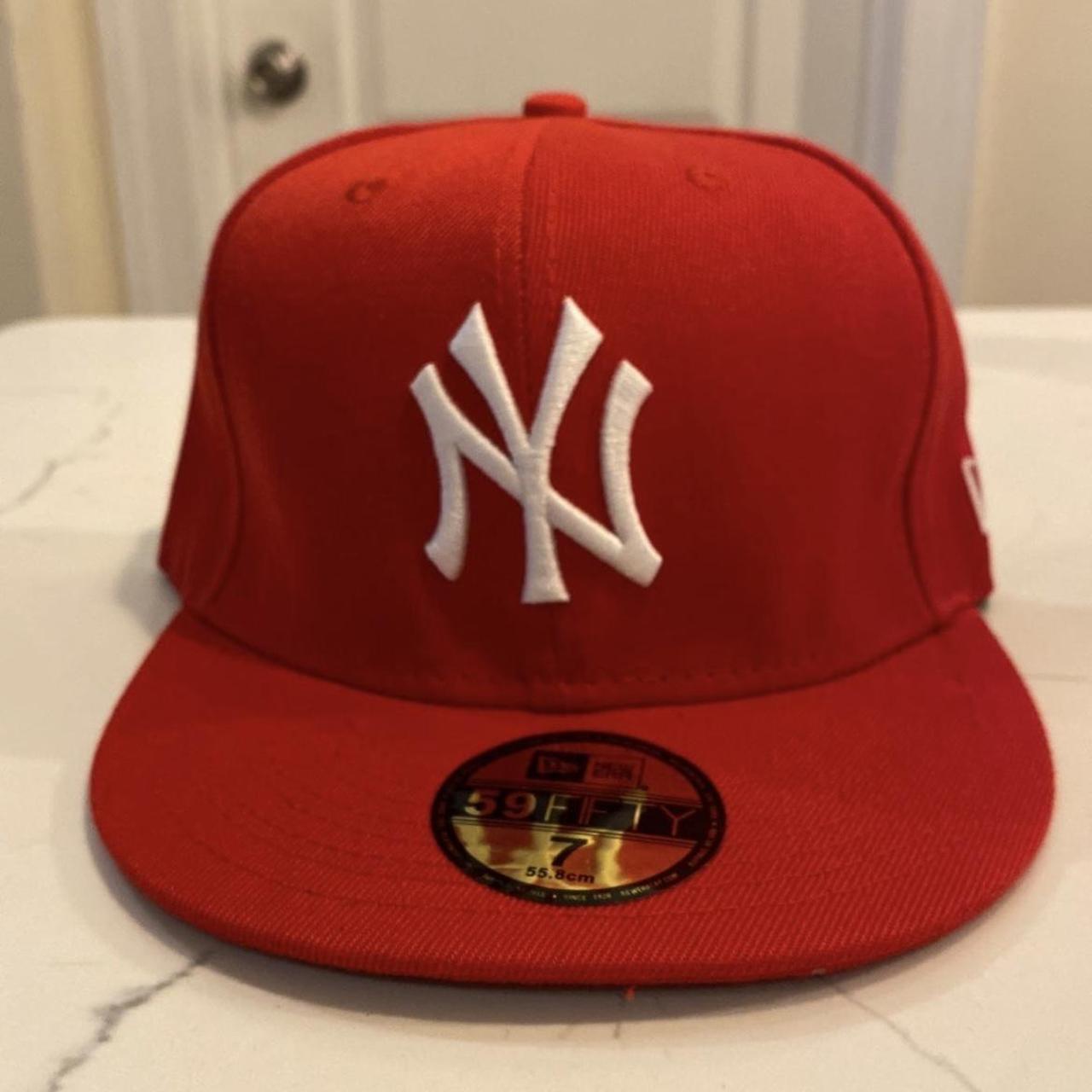 NY Yankee fitted Cap Size 7. Ships ASAP and perfect... - Depop