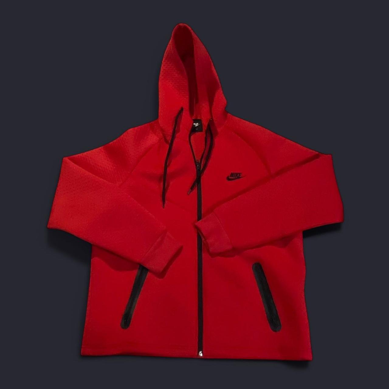 Nike red tech fleece Jacket | Depop