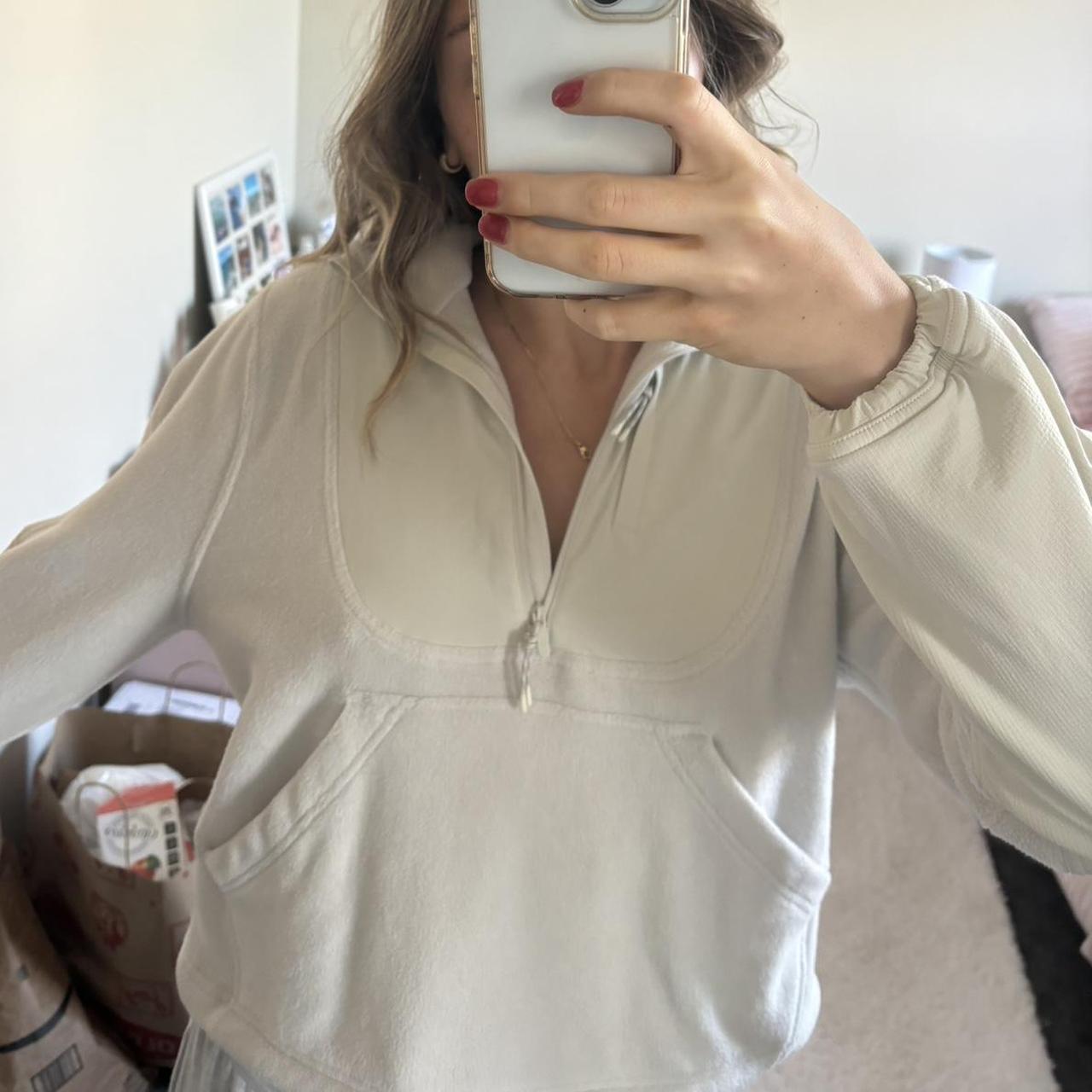 Lululemon Cream quarter zip sweatshirt Bought this... - Depop