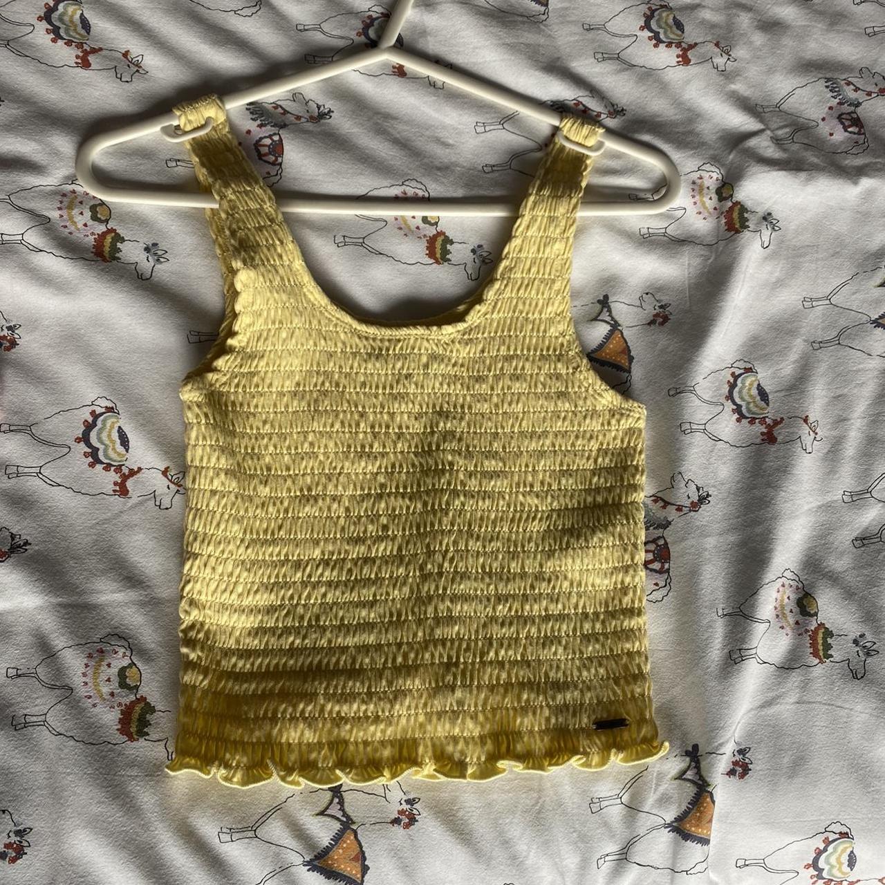 Yellow hollister crop top. Tags removed however... - Depop