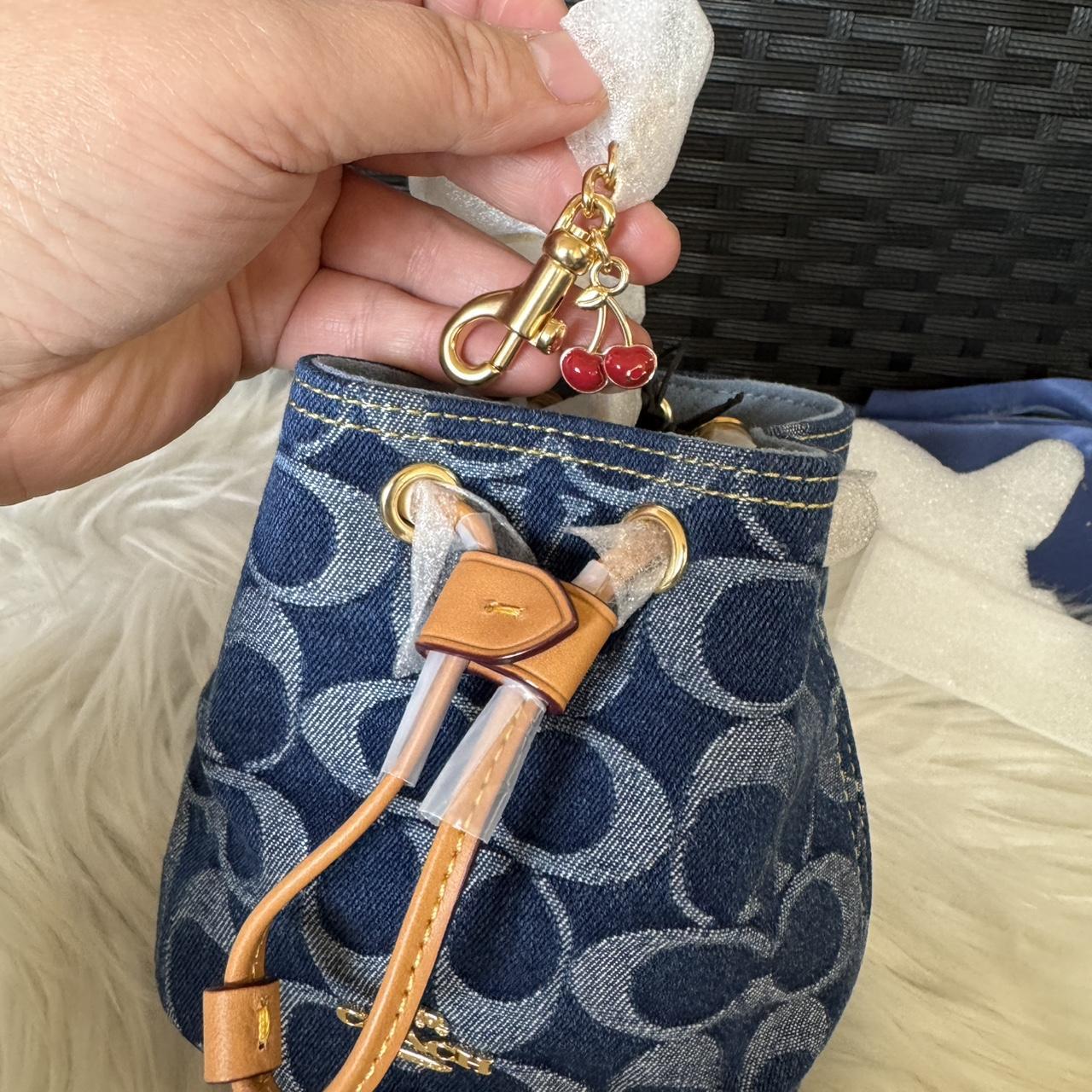 Coach Drawstring Wristlet In Signature Denim CZ031... | Depop