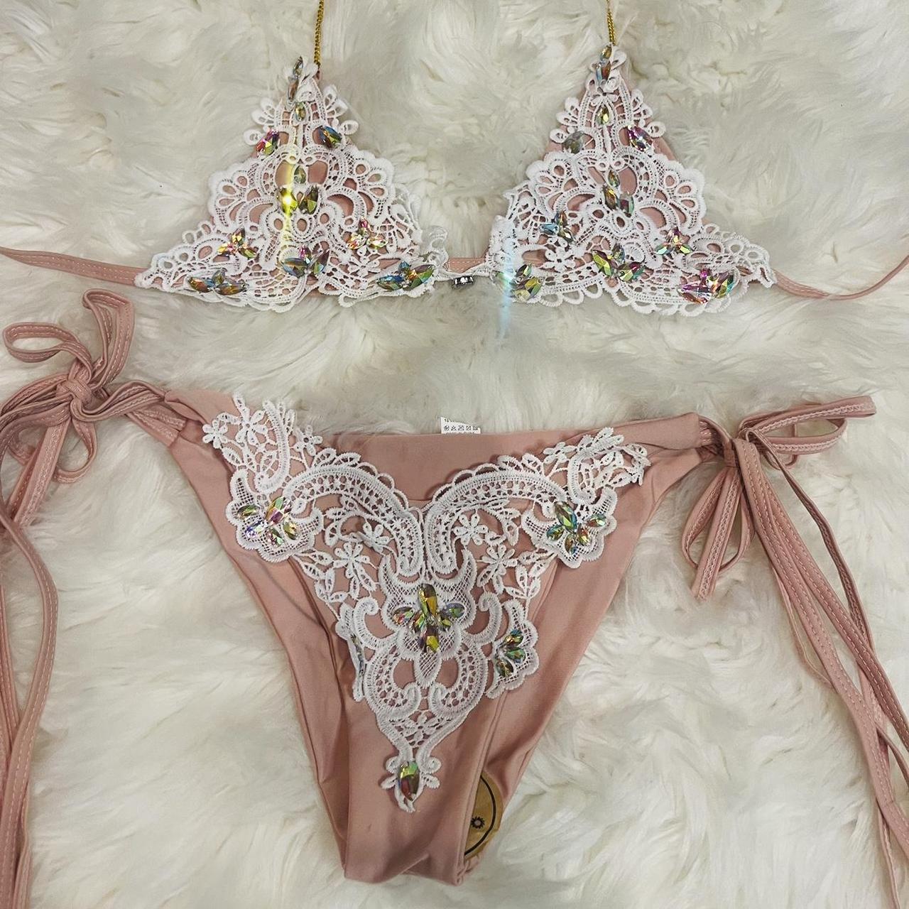 Bedazzled 2 Piece Swimsuit Chain Piece Over The Depop