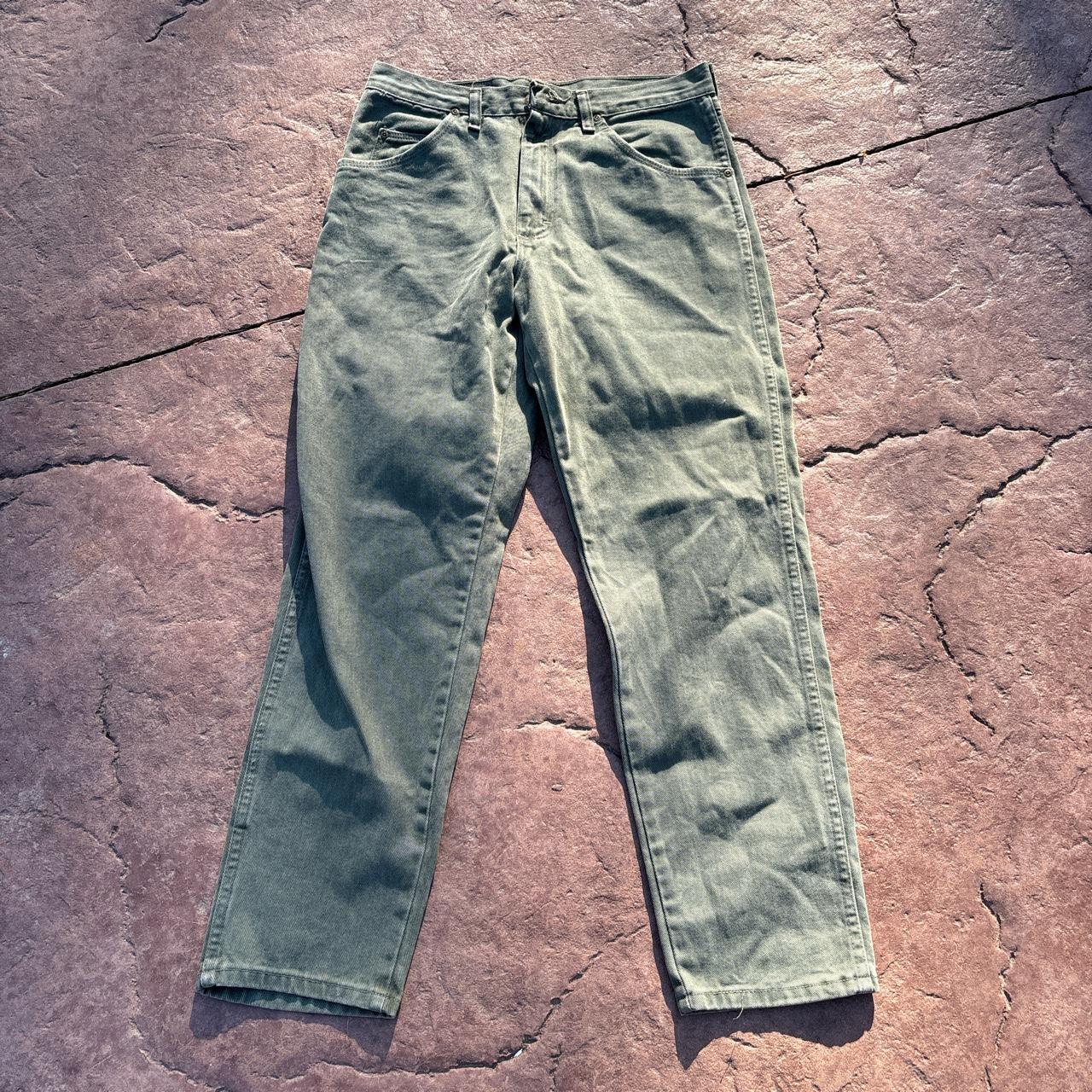 Vintage 90s Wrangler jeans. Earth tone green fall... - Depop
