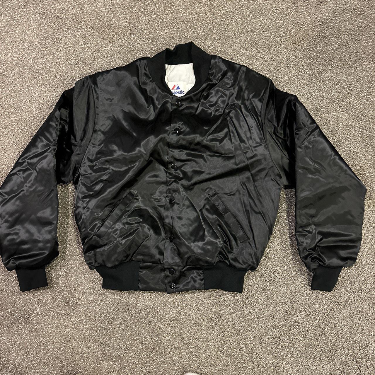 Vintage vinyl bomber jacket. Made in USA. Excellent... - Depop