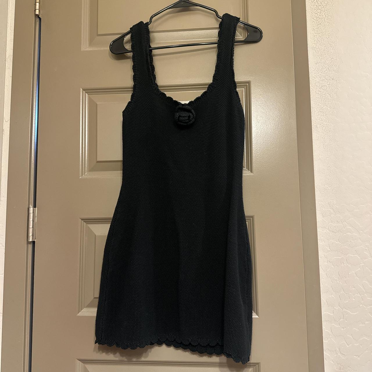 wild fable crochet black dress with scalloped... | Depop