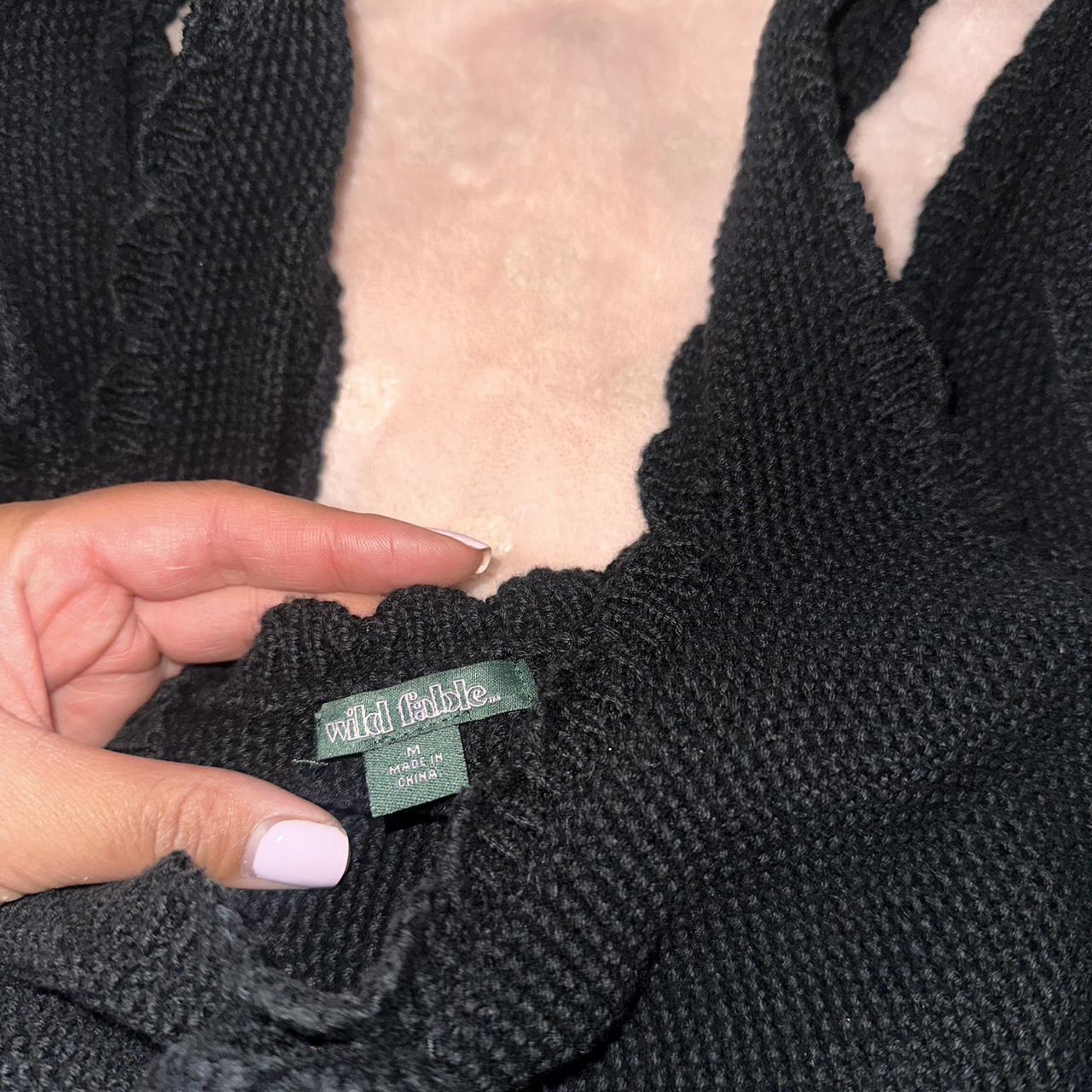 wild fable crochet black dress with scalloped... | Depop