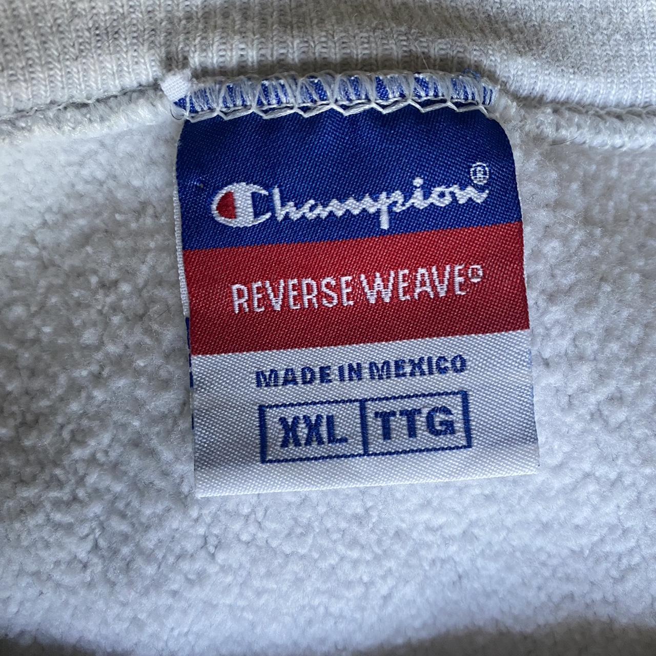 Champion Men's Grey and Burgundy Jumper | Depop