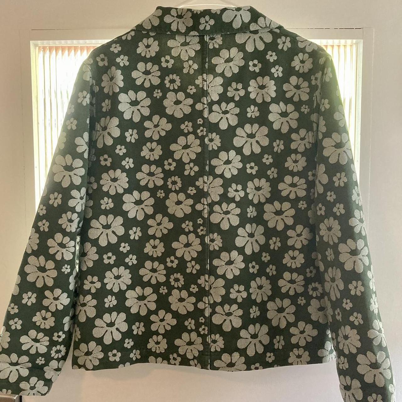 Big Bud Press Flower Jacquard Work Jacket in Green,... - Depop