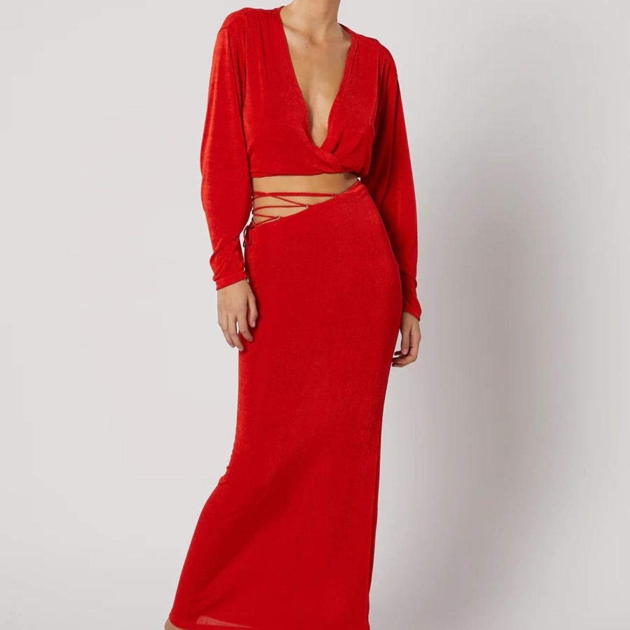 winona red skirt and top set brand was $400 doller... | Depop