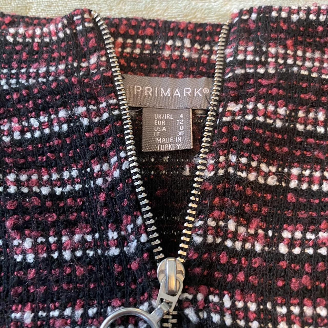 Cute red, white and black woven skirt. Primark size... - Depop