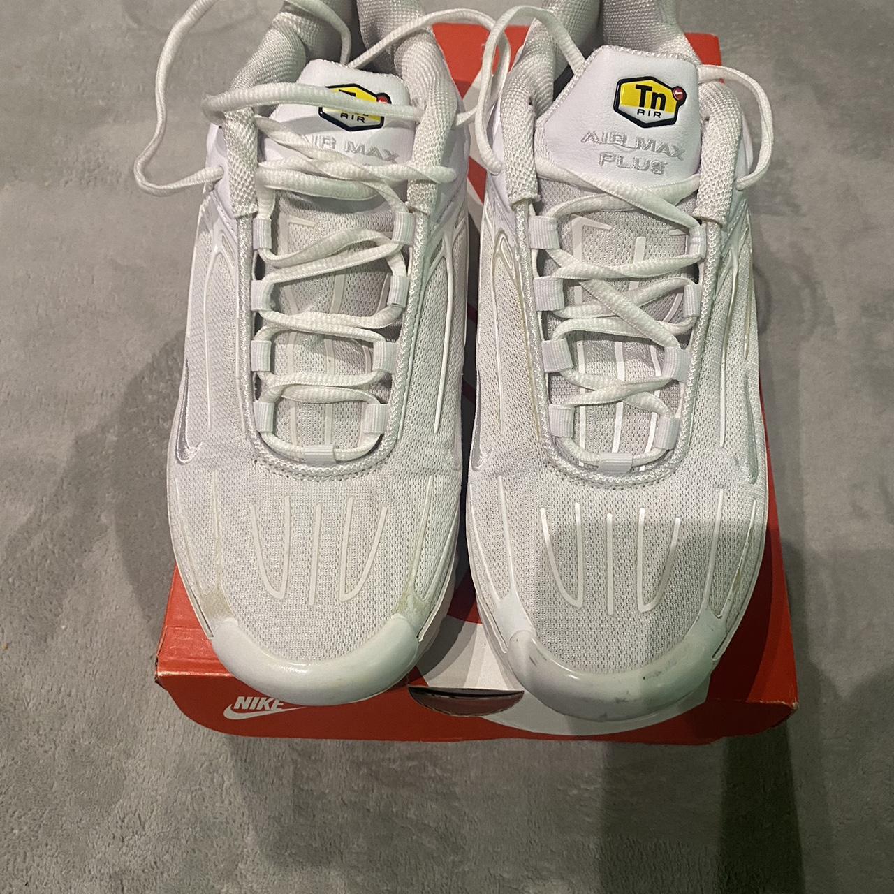 Nike TN3 triple white. Men’s US 9 preowned... - Depop