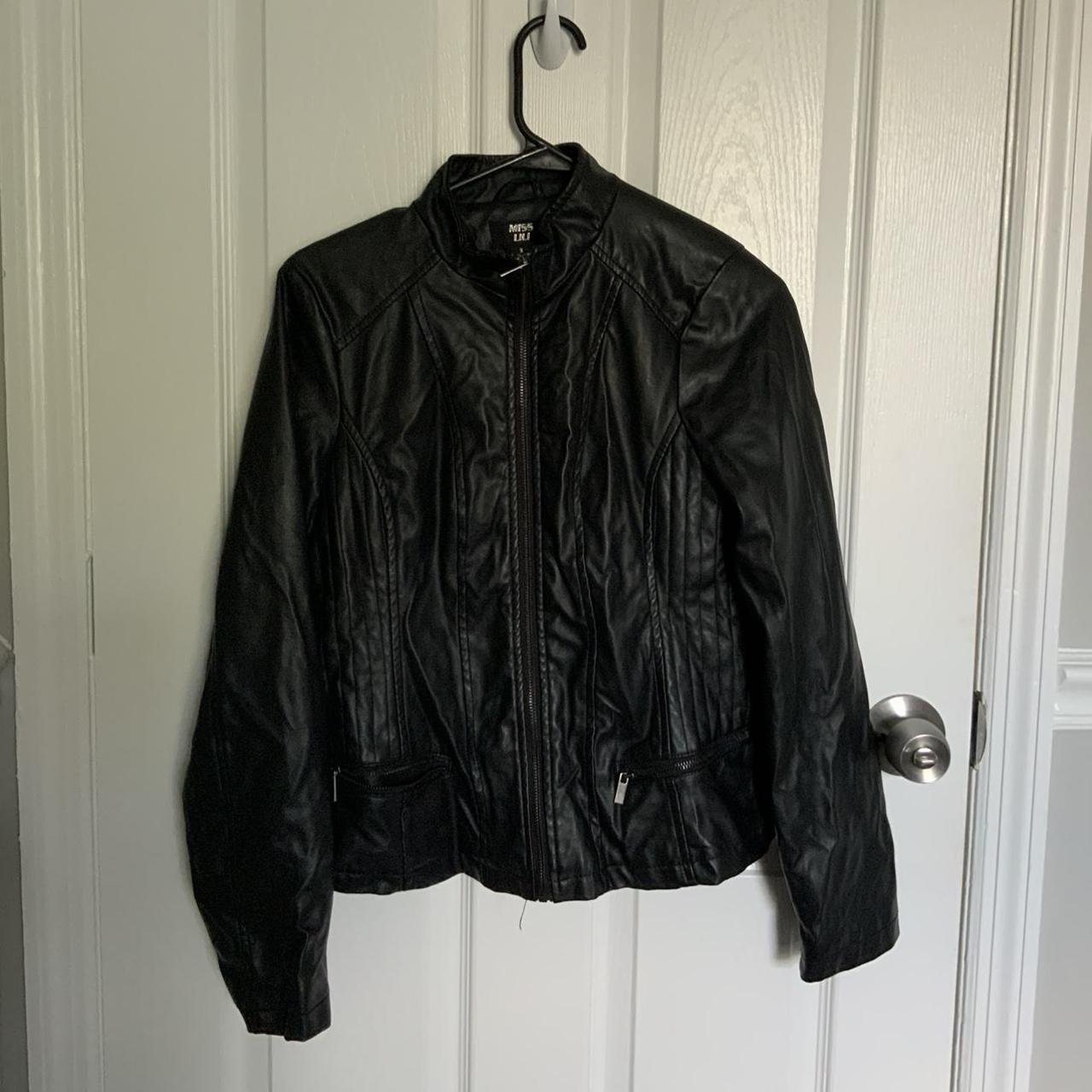 MISS LILI Black Leather Jacket Grunge small leather... - Depop