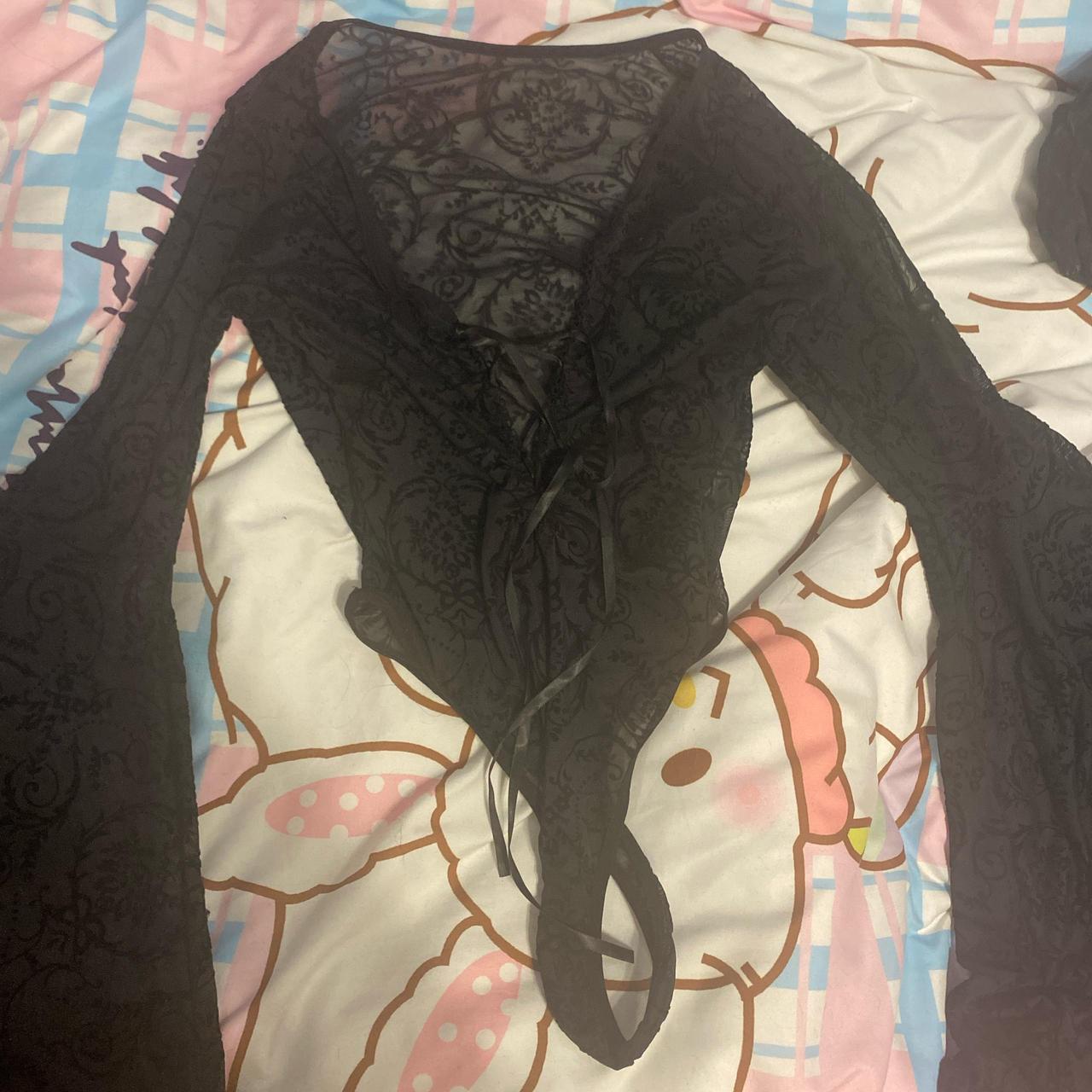 gothic body suit with flared sleeves dollskill... - Depop