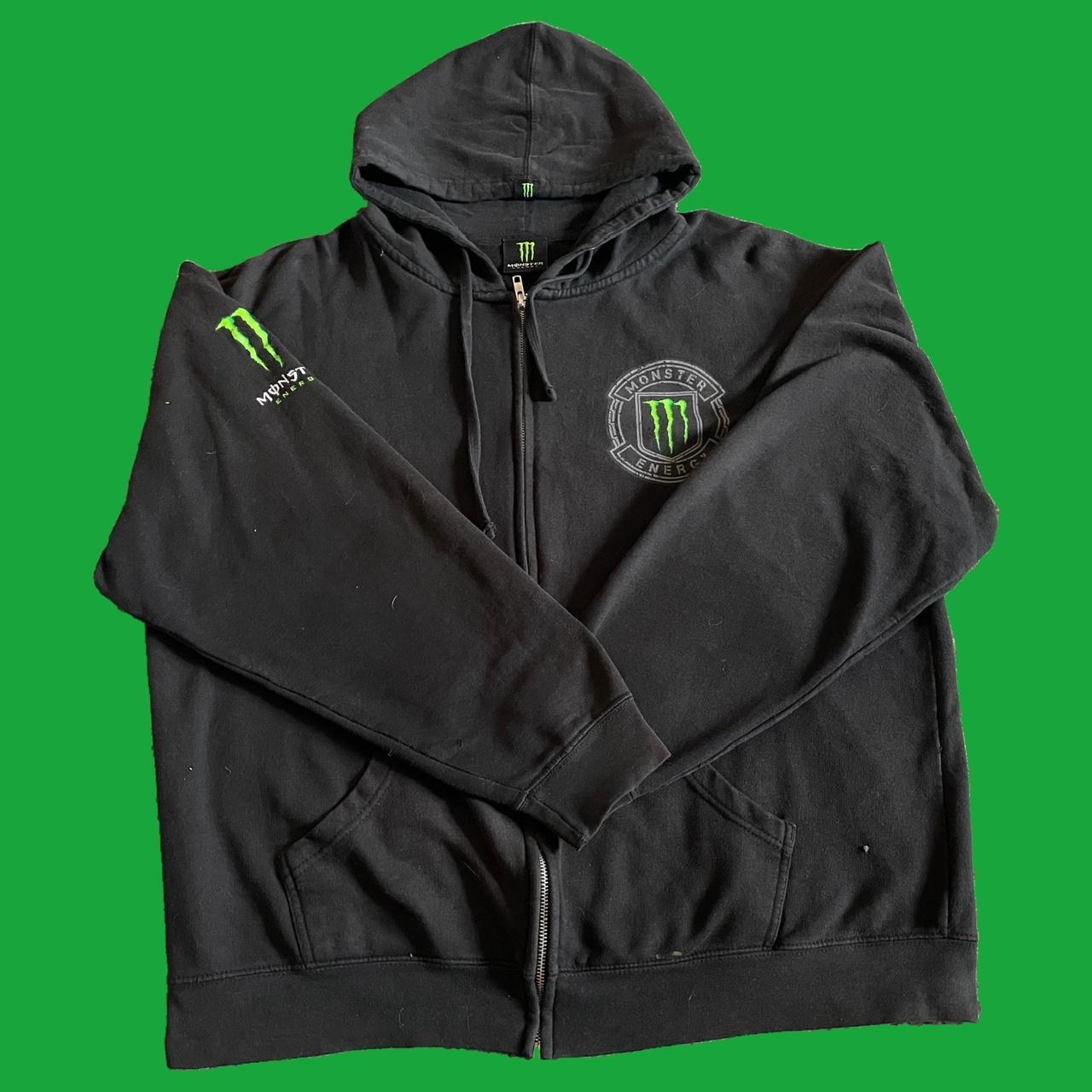 monster zip up hoodie - Depop