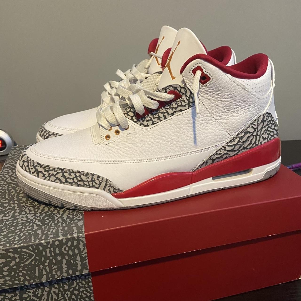 Jordan Cardinal 3 Worn 2-3 Times Size 12 *MESSAGE... - Depop