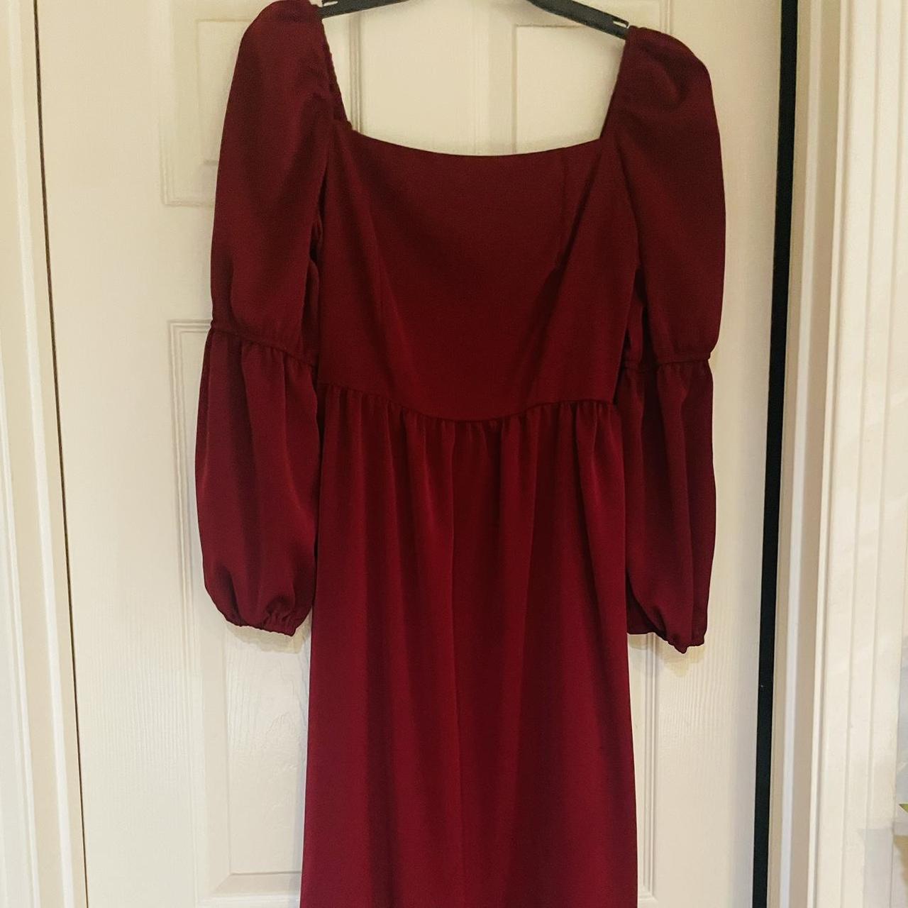 Beautiful red satin cottagecore style dress. Only... - Depop