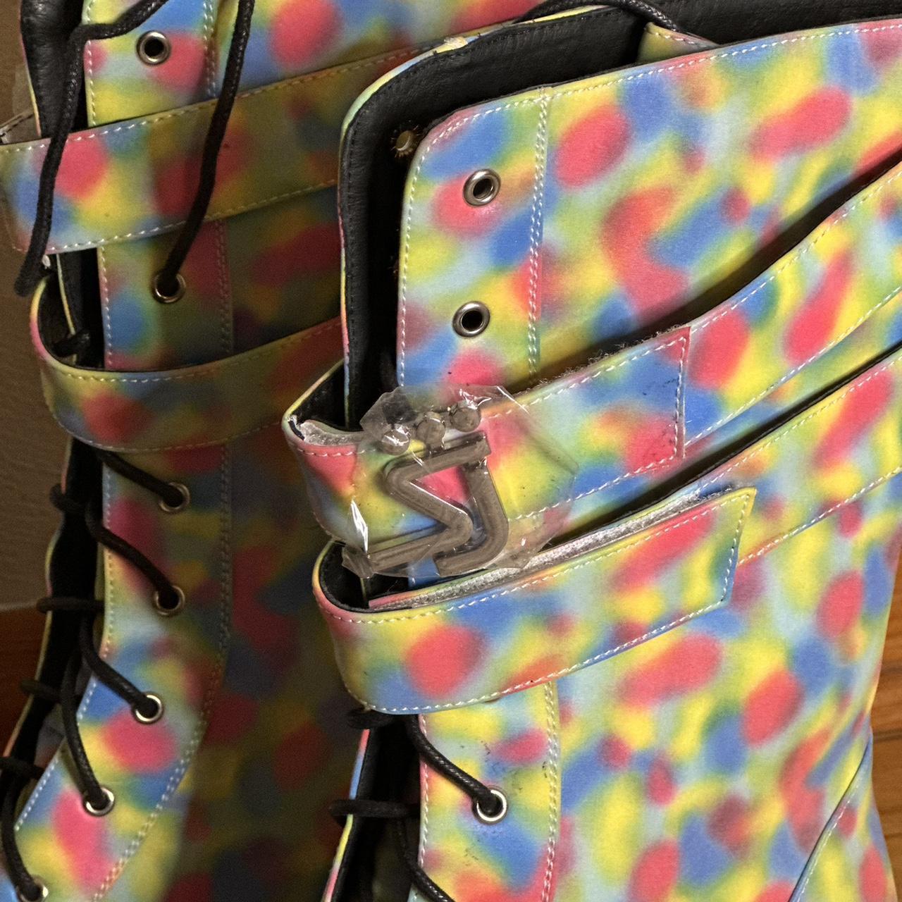 Shane Justin Iridescent Rave Platform Boots New,... | Depop