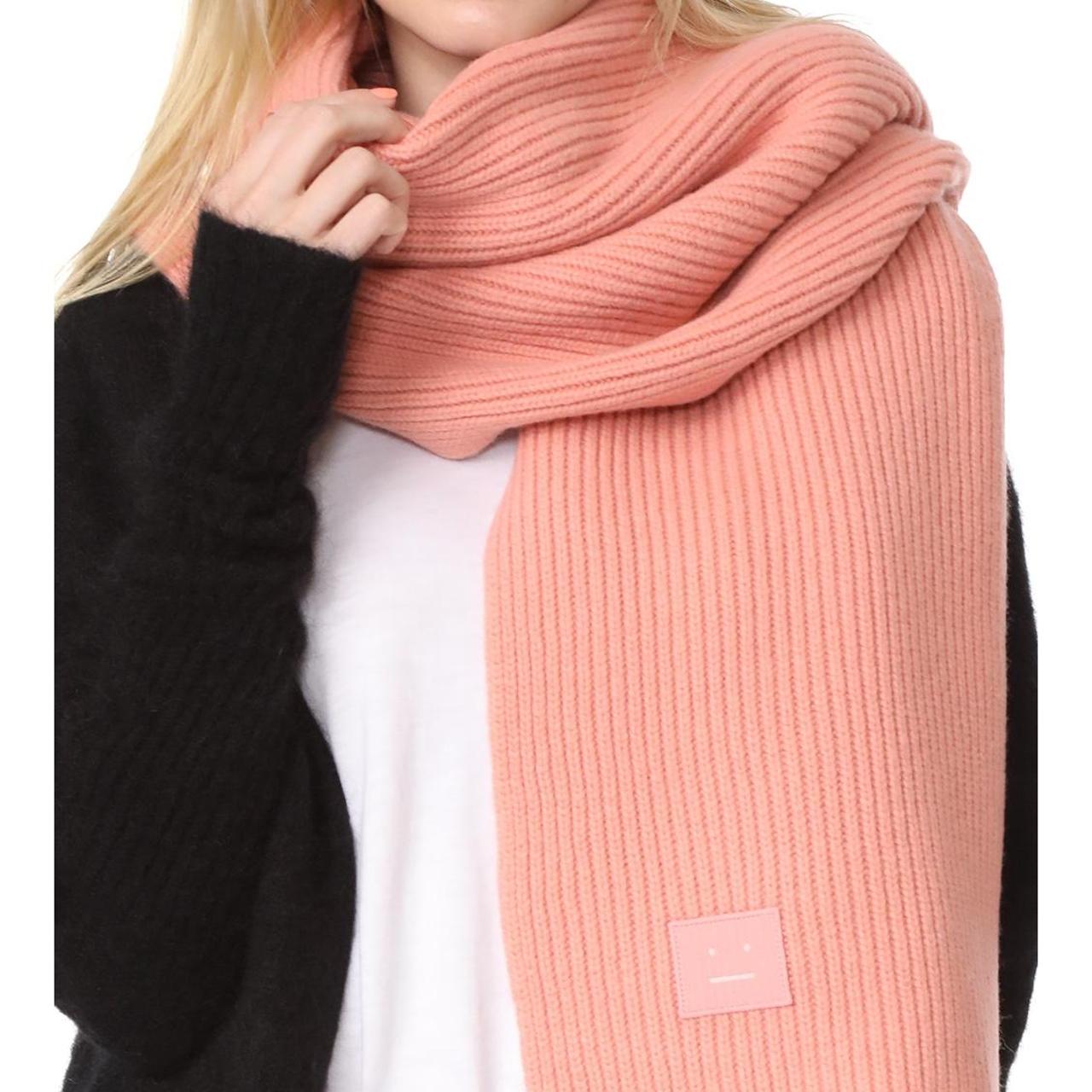 Acne studios pink scarf 100% wool Ribbed knit Worn... - Depop