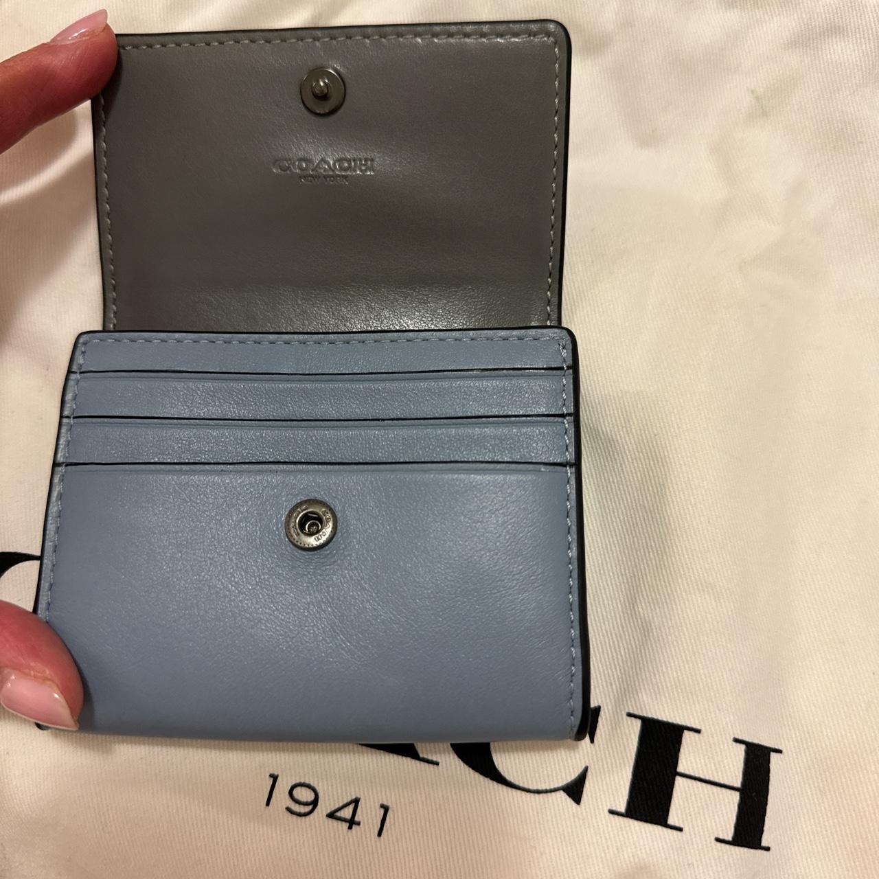 Small blue coach card case with 3 card slots - Depop