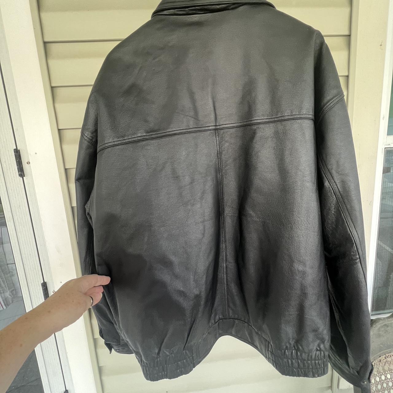 This vintage Gianni Ferrara leather jacket is the... - Depop