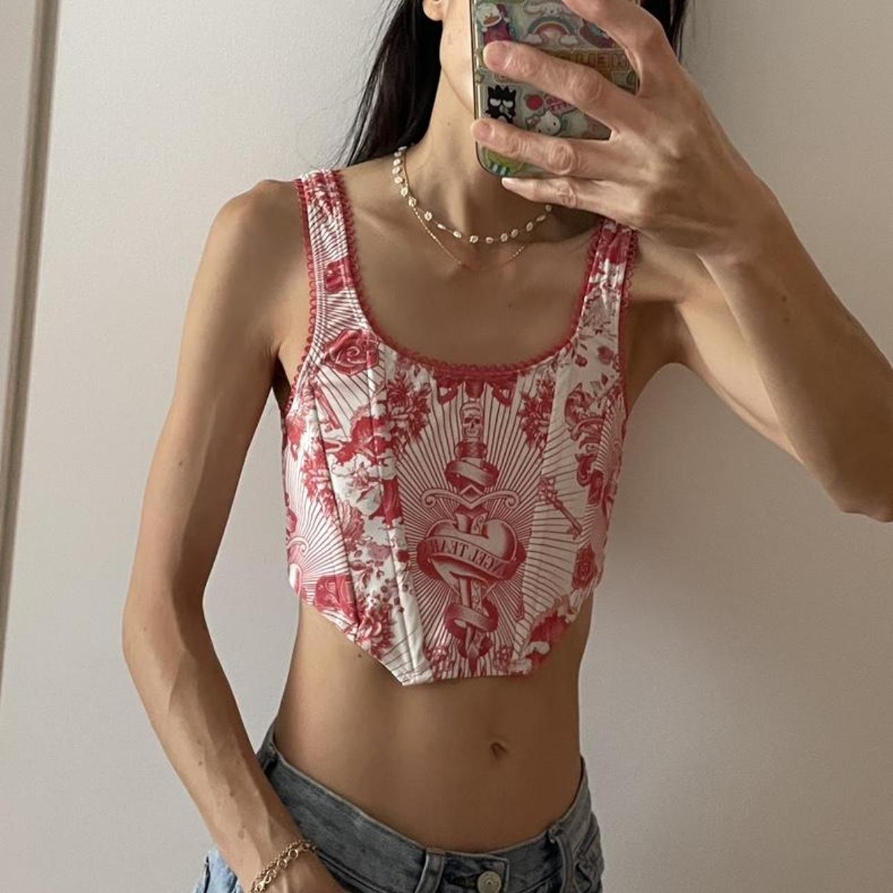 JADED London corset top tank. Skulls, hearts,... - Depop