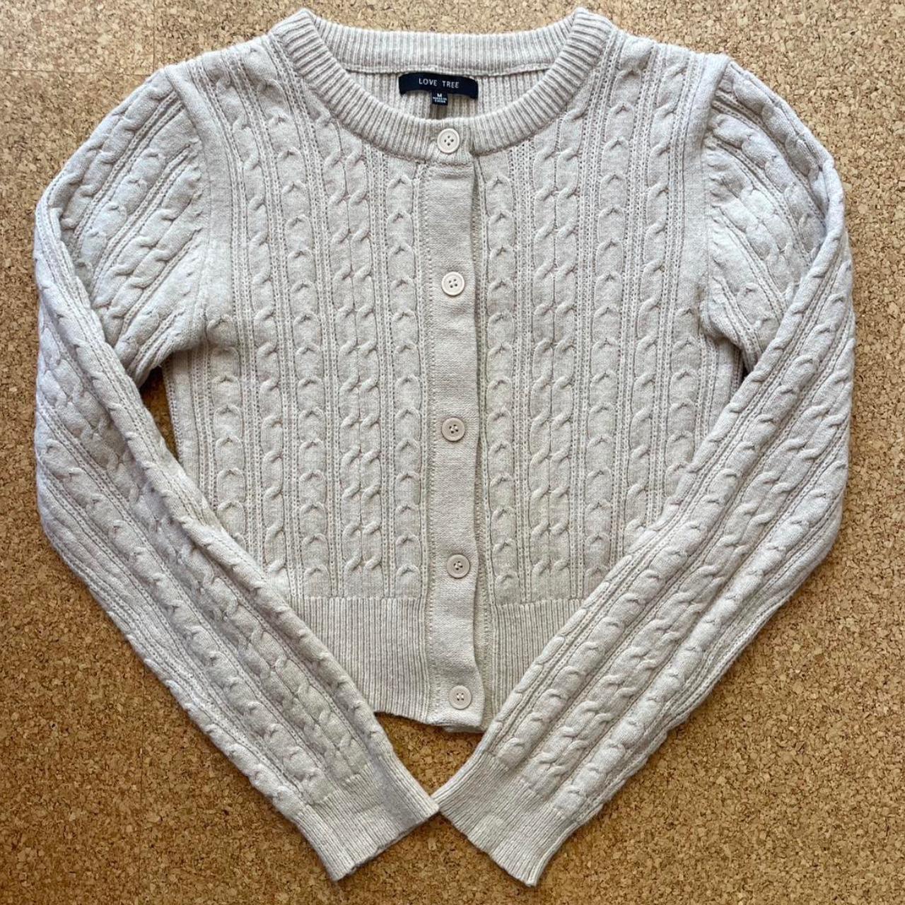 Love Tree cable knit cardigan in oatmeal. Perfect... - Depop