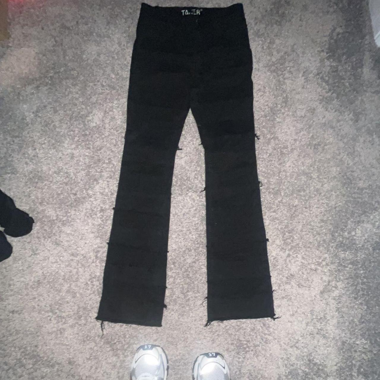Black stacked jeans Size 30 SEND OFFERS‼️ ‼️DM BEFORE... - Depop