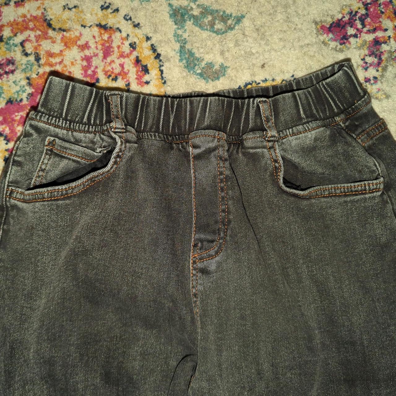 Light black wash baggy jeans Scrunch waist Fits a... - Depop