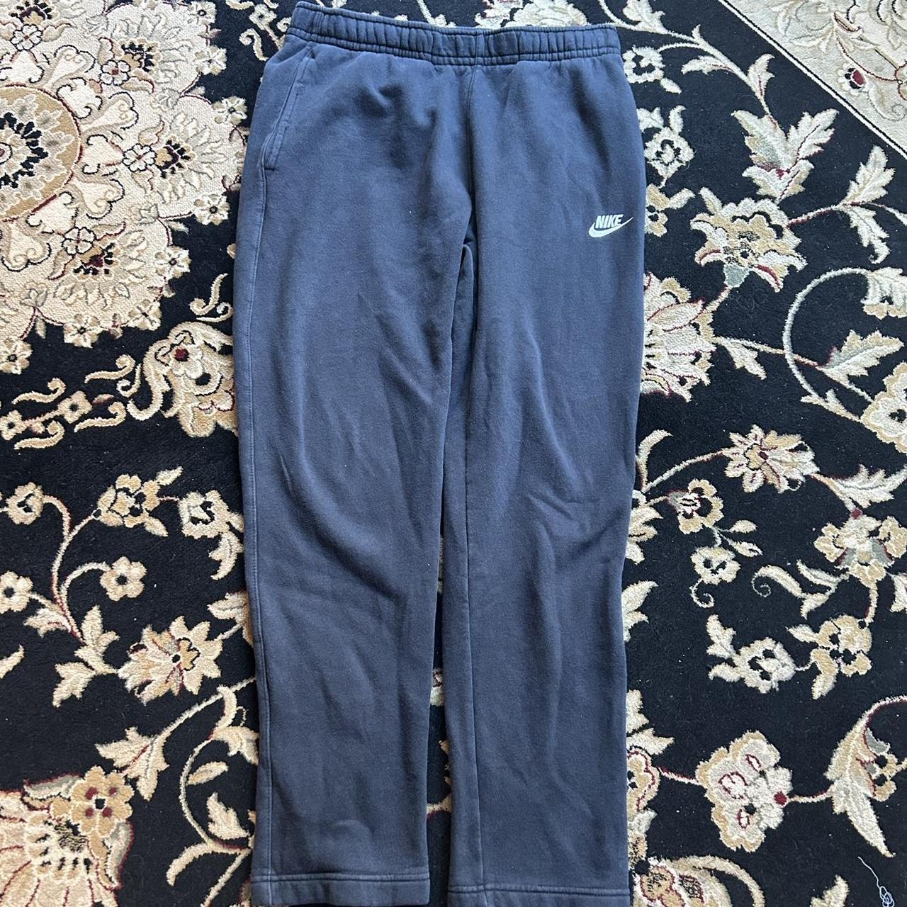 Essential uncuffed black Nike sweatpants... | Depop