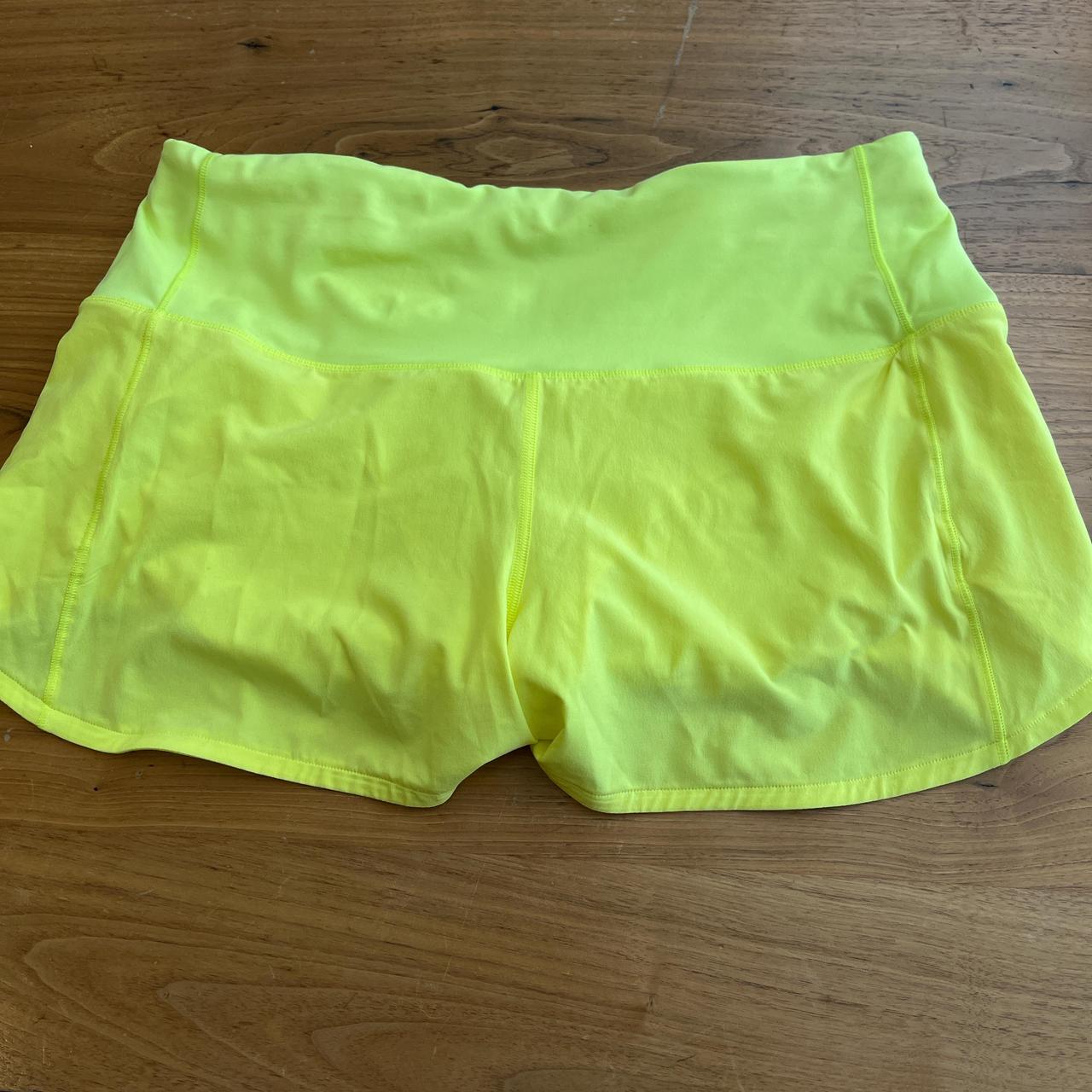 Size 6 neon yellow Lululemon speed up high-rise... - Depop