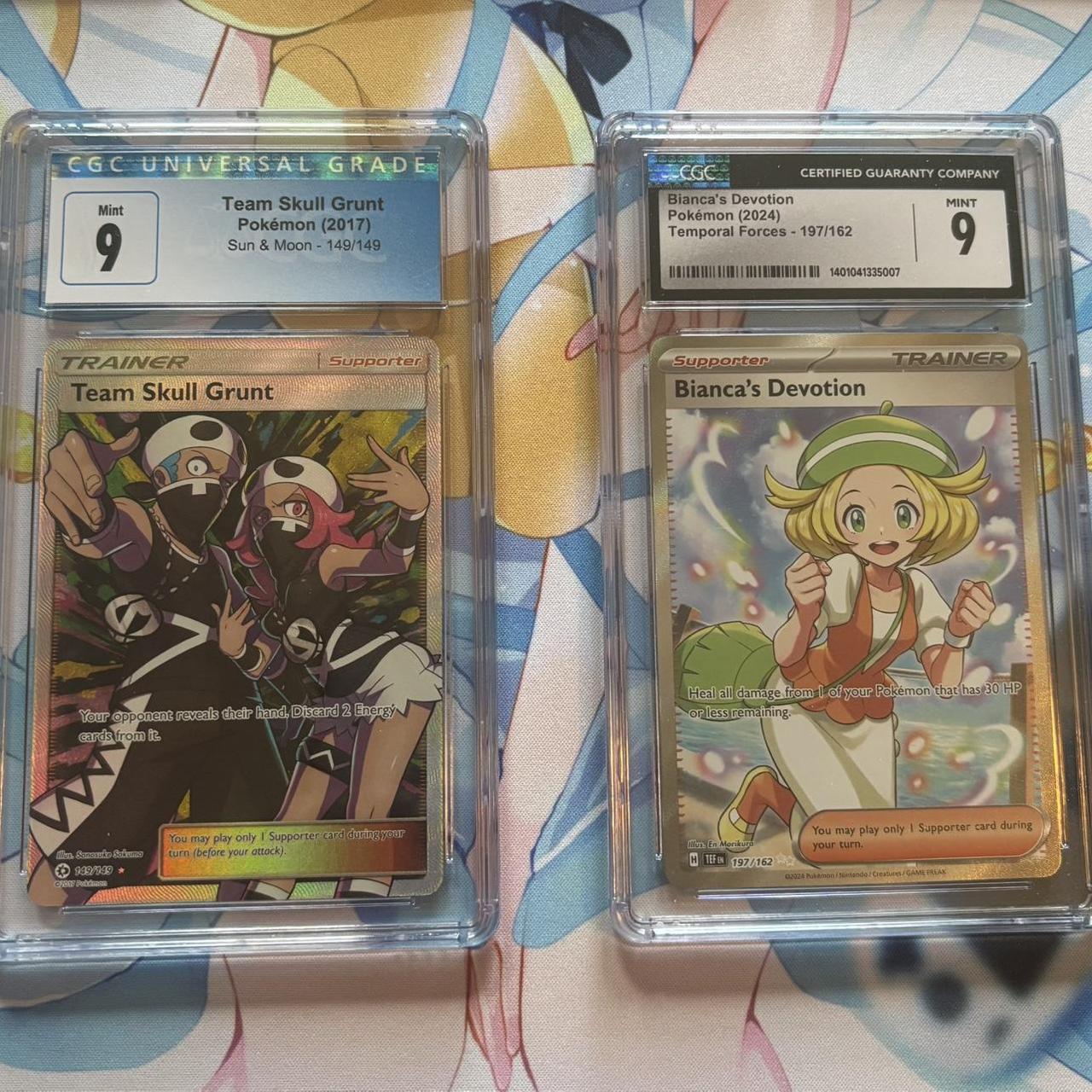 X2 CGC 9 Graded Pokemon Cards Team Skull Grunt... | Depop