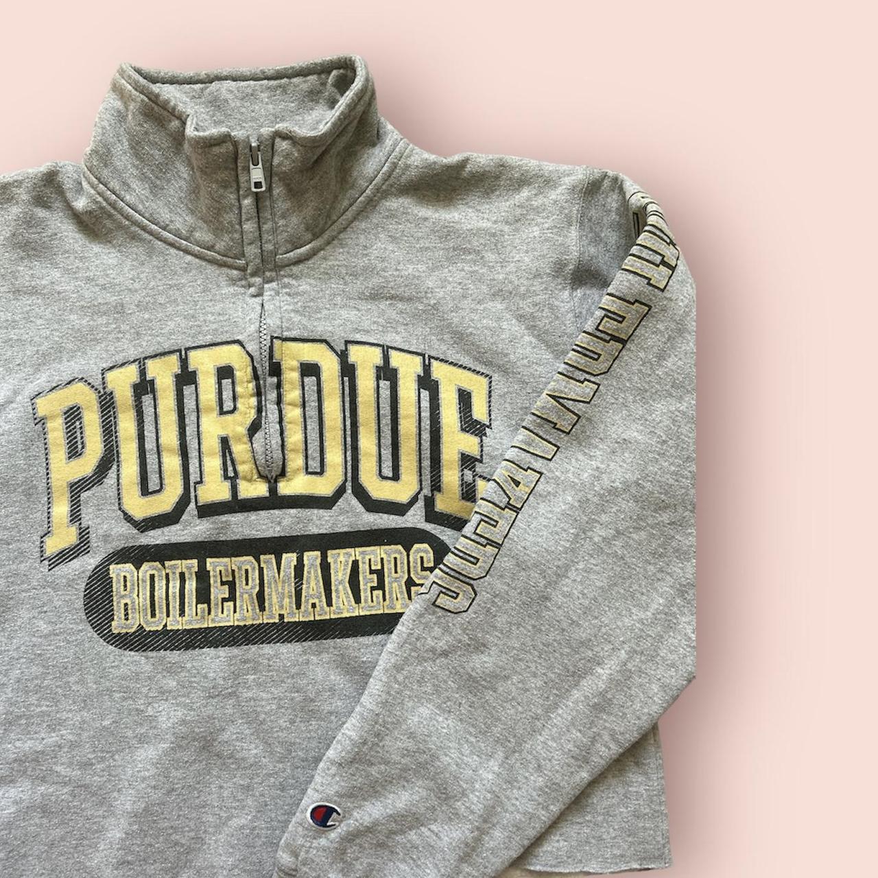 PURDUE UNIVERSITY CROPPED QUARTER ZIP... - Depop