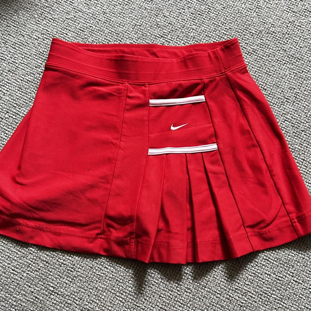 kids nike red mini skort size S in kids. - Depop