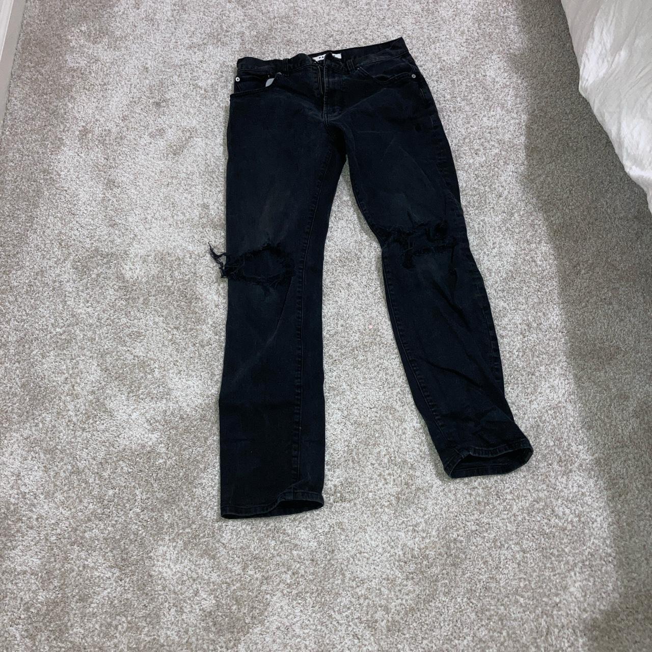 Pacsun Ripped Knee Black Jeans - Depop